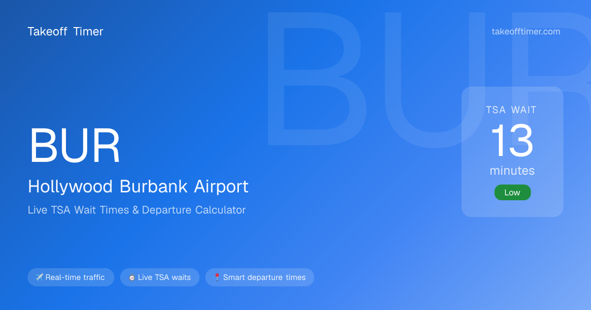 BUR TSA Wait Times Live | Burbank Airport Security