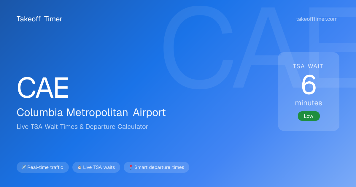 CAE TSA Wait Times Live | Columbia SC Airport Security