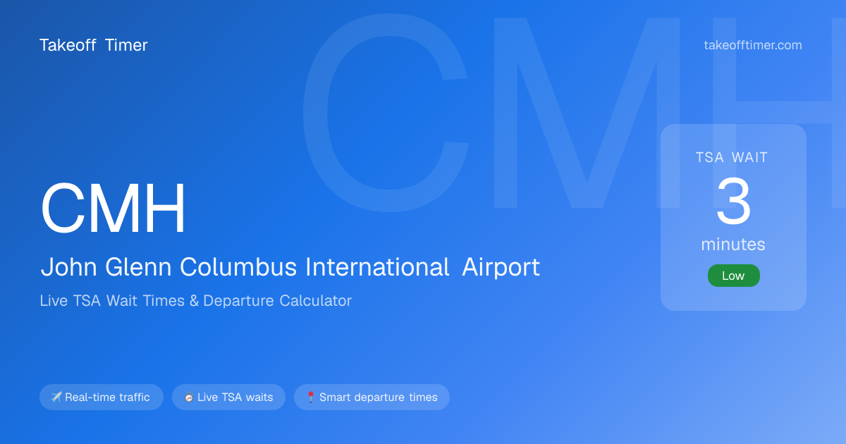 CMH TSA Wait Times Live | John Glenn Columbus Airport Security