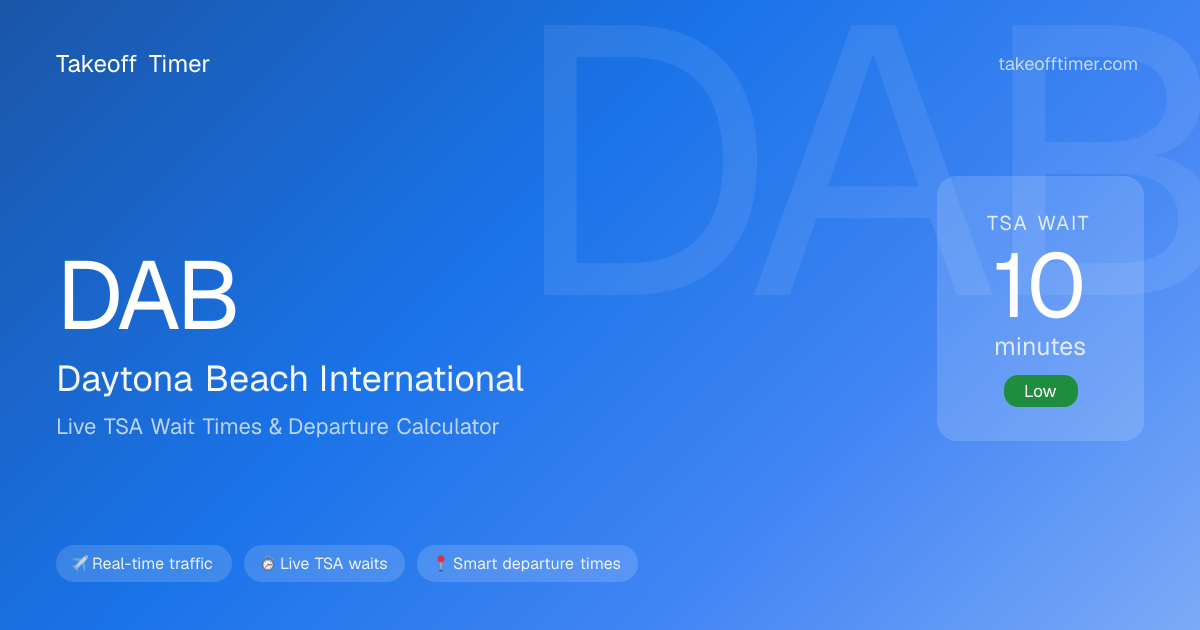 DAB TSA Wait Times Live | Daytona Beach Airport Security