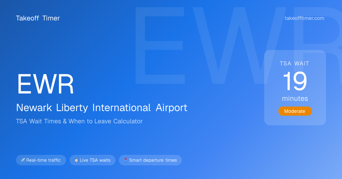 EWR TSA Wait Times | Newark Liberty - When to Leave Calculator