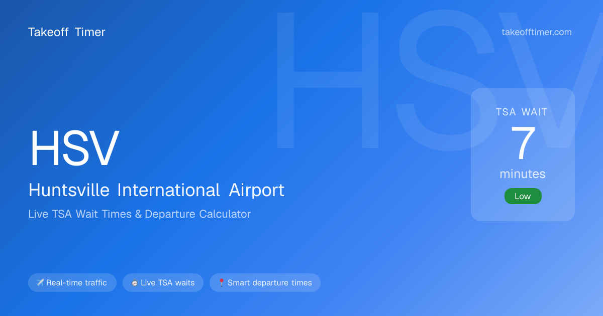 HSV TSA Wait Times Live | Huntsville Airport Security