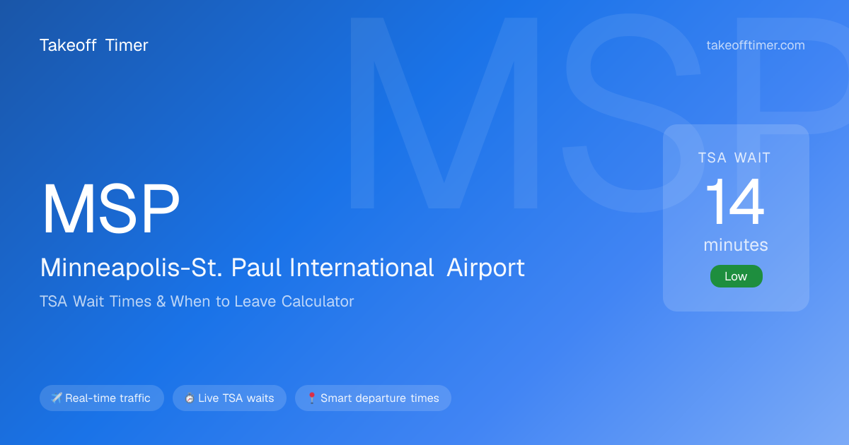 MSP TSA Wait Times | Minneapolis-St. Paul - When to Leave Calculator