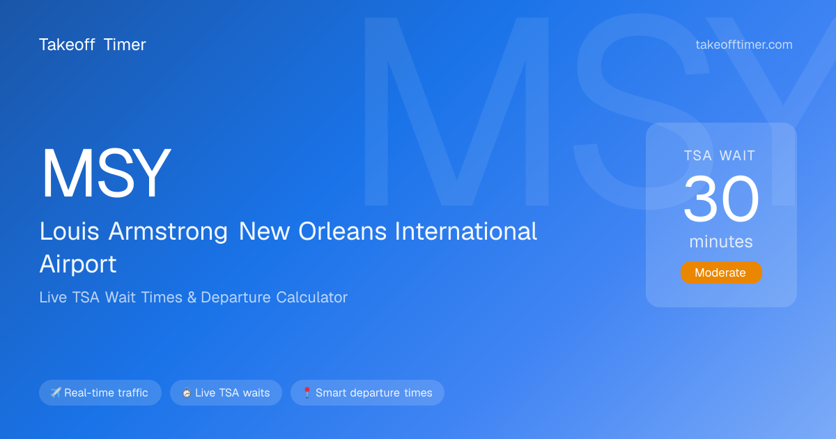 MSY TSA Wait Times Live | Louis Armstrong Airport Security