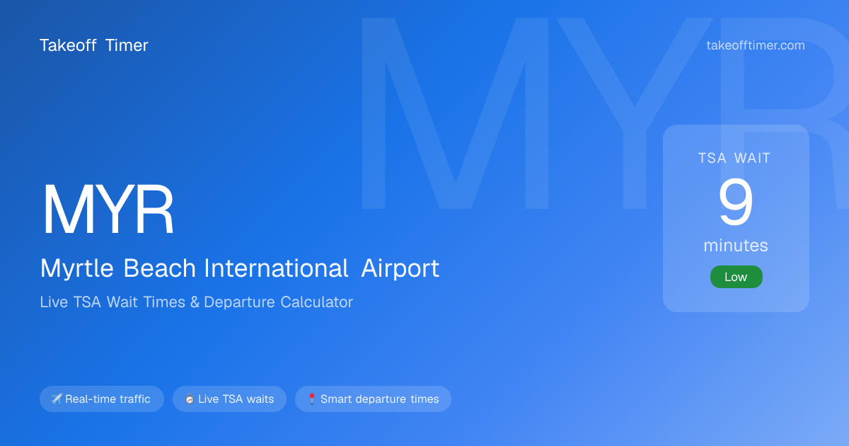 MYR TSA Wait Times Live | Myrtle Beach Airport Security