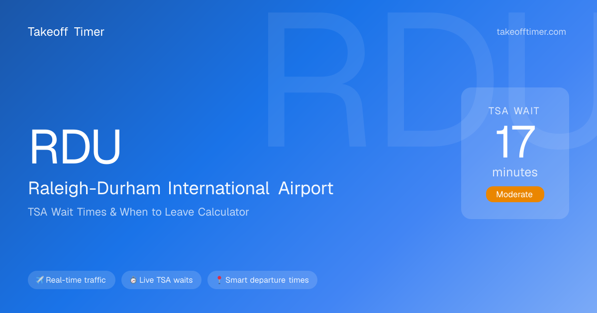 RDU TSA Wait Times | Raleigh-Durham - When to Leave Calculator